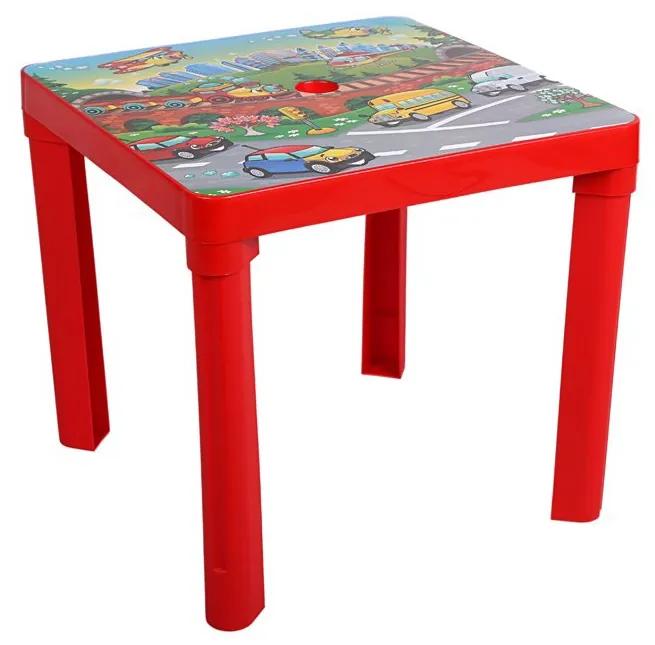 Dětský zahradní nábytek - Plastový stůl červený Barva: Červená
