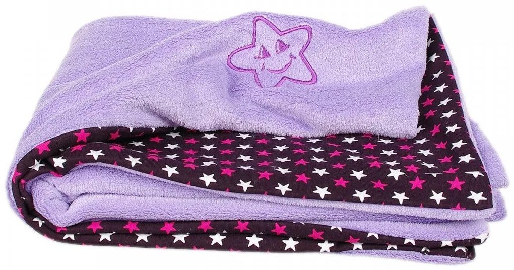 Kaarsgaren Dětská deka 70x 100 cm fialová hvězdičky Wellsoft bavlna