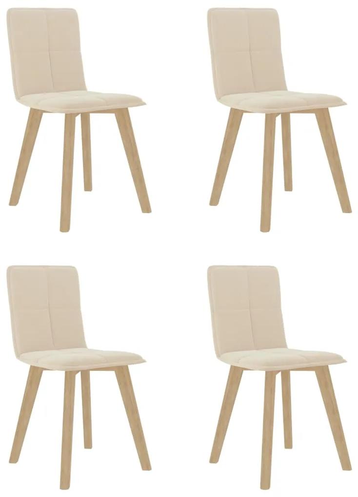 289502 vidaXL Jídelní židle 4 ks krémové textil