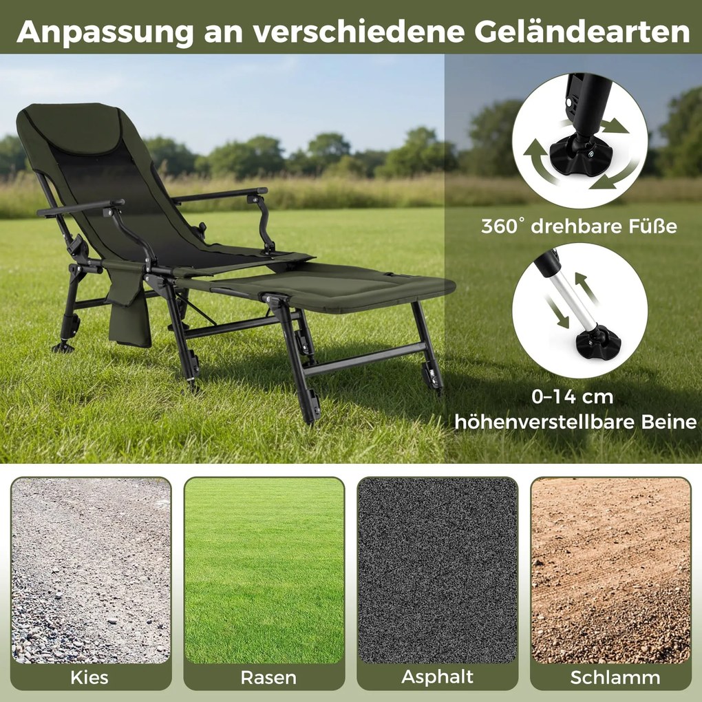 Costway Velké rybářské křeslo Skládací kempingové křeslo Heavy Duty