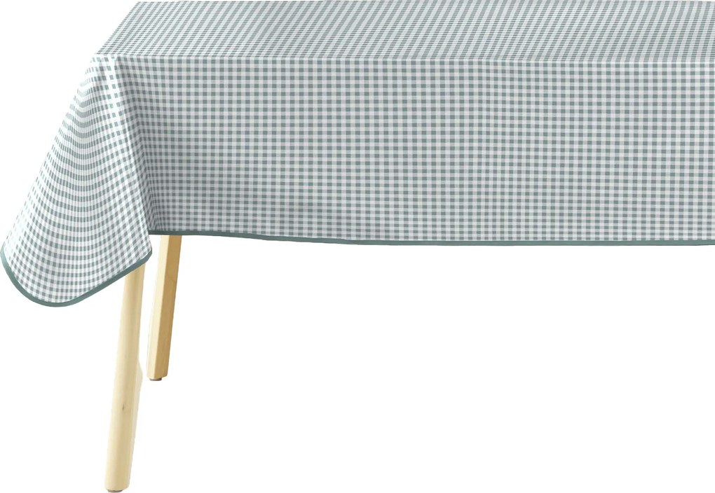 Obdélníkový ubrus MINI VICHY SAUGE, 140 x 240 cm, šalvějová kostička