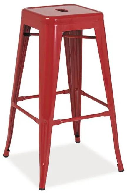 Casarredo Barová kovová židle LONG červená