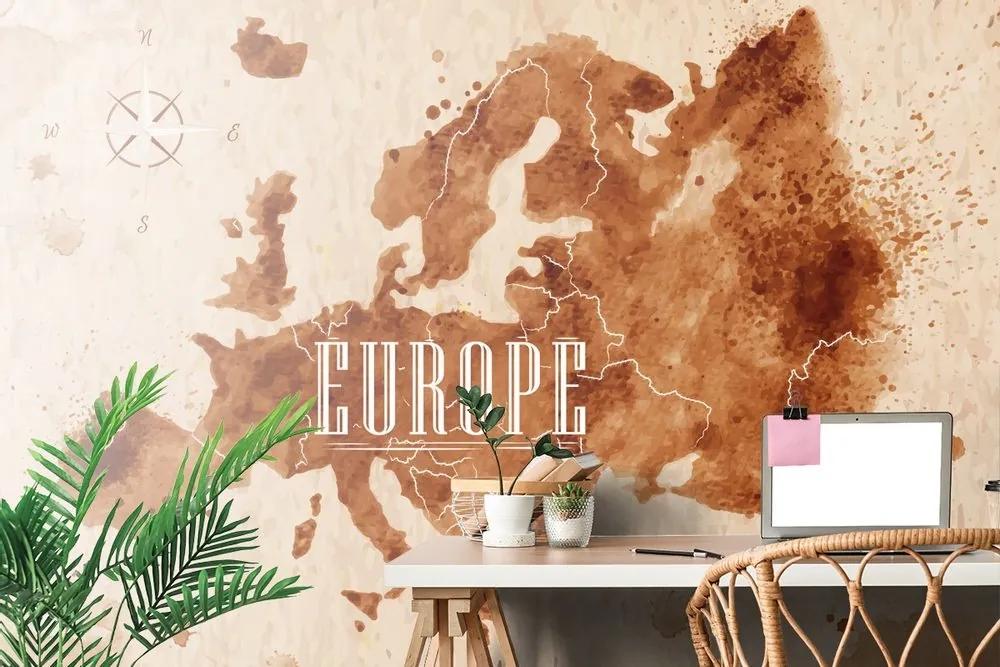 Samolepící tapeta retro mapa Evropy - 375x250 cm