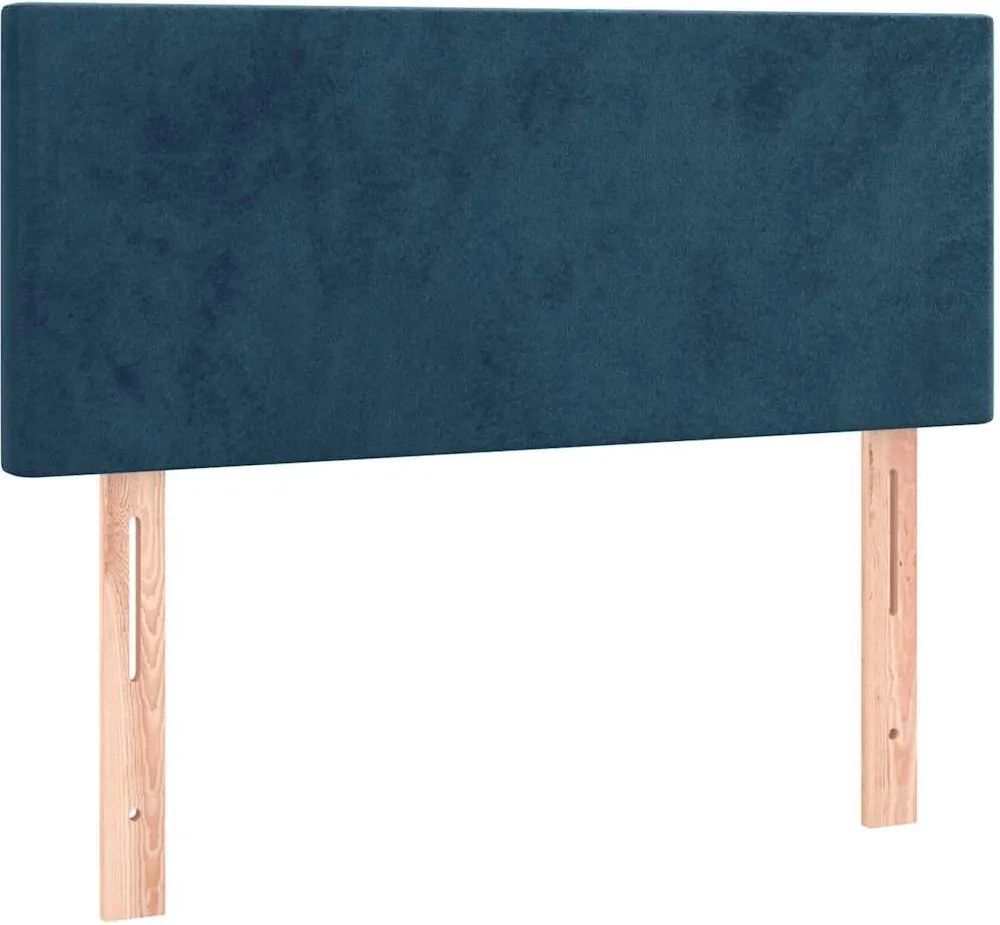Box spring postel s matrací a LED tmavě modrá 120x200 cm samet 3134277