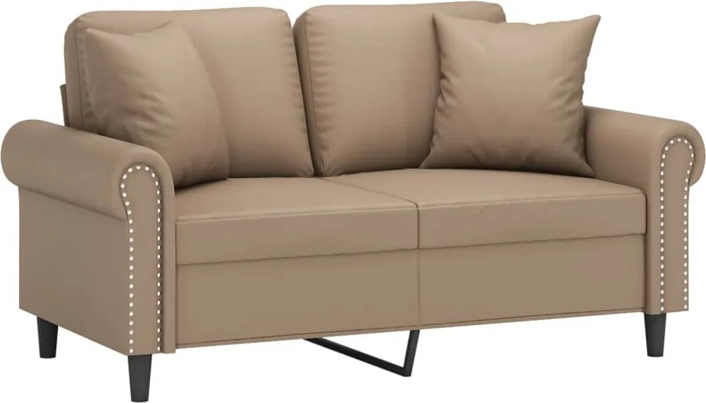 2místná pohovka s polštáři cappuccino 120 cm umělá kůže 3200929
