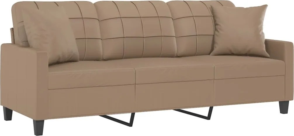 3místná pohovka s polštáři cappuccino 180 cm umělá kůže 3200812
