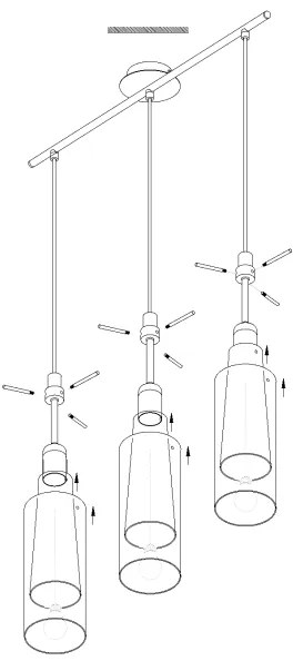 EGLO 90305 - Lustr závěsný PINTO NERO 3xE27/60W kouřová