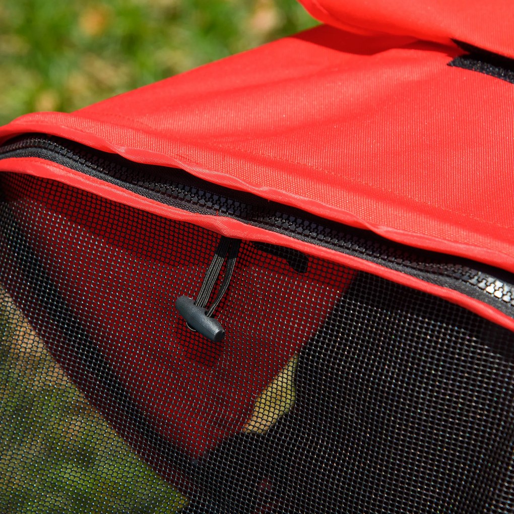 PawHut Kočárek pro psy Dog Buggy Cat Buggy Pet Stroller skládací se 3 koly pro psy a kočky Oxford Red Black 109,5 x 54,5 x 106,5 cm |