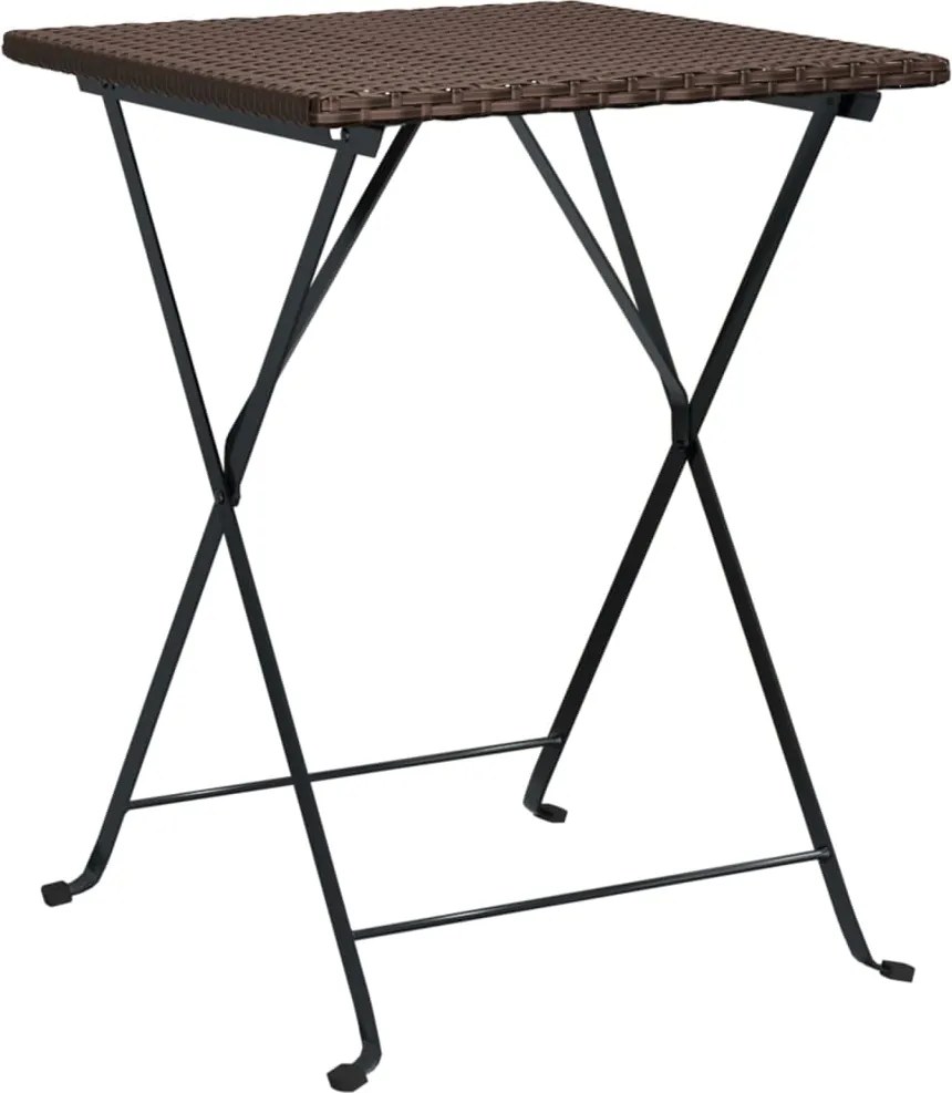 3dílný skládací bistro set hnědý polyratan 319990