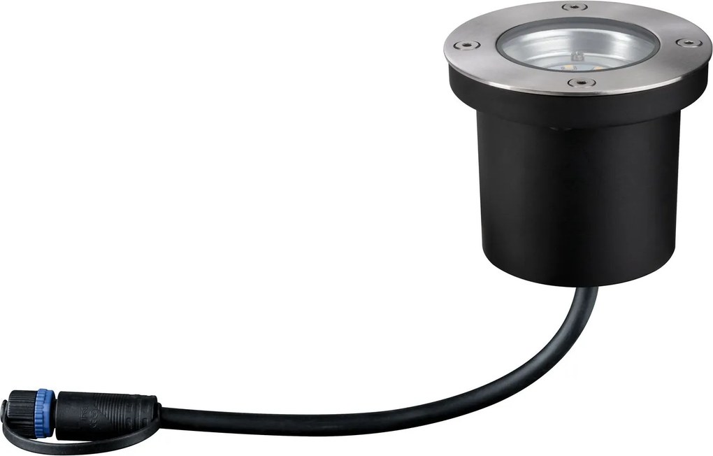 P 94228 Plug & Shine zemní svítidlo kruhové IP65 3000K 4W 24V stříbrná - PAULMANN