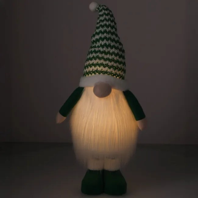 Vánoční dekorace skřítek bílá / zelená 108 cm