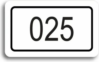 ACCEPT Číslo na dveře - typ 06 (50x30mm) - bílá tabulka - barevný tisk