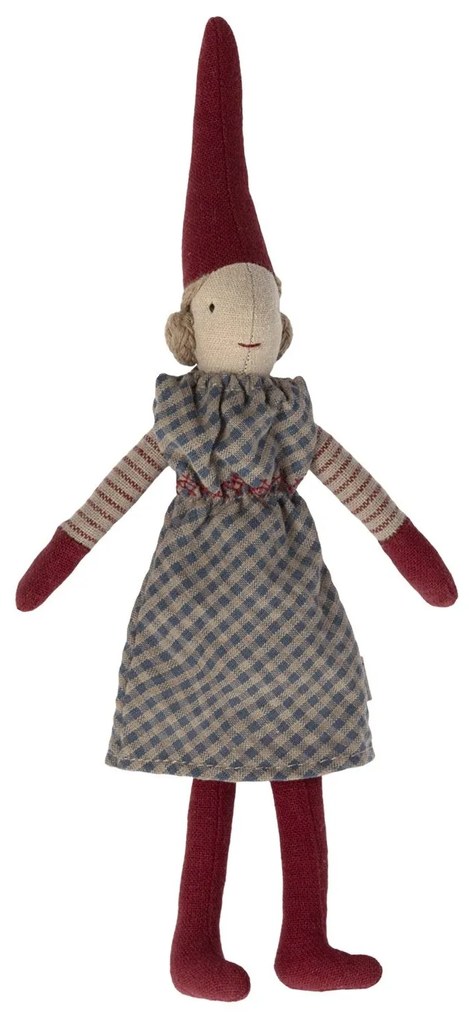 Maileg Vánoční skřítek Pixy 26 cm Skřítek A, červená barva, textil