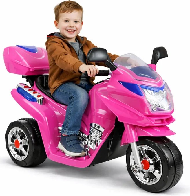 LEAN CARS Elektrická motorka pro děti HC8051 růžová se světly a zvuky