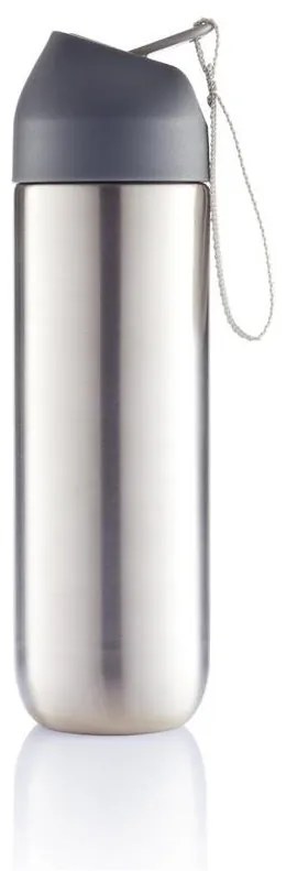 Sportovní láhev Neva z nerezové oceli, 500 ml, XD Design, stříbrná/šedá