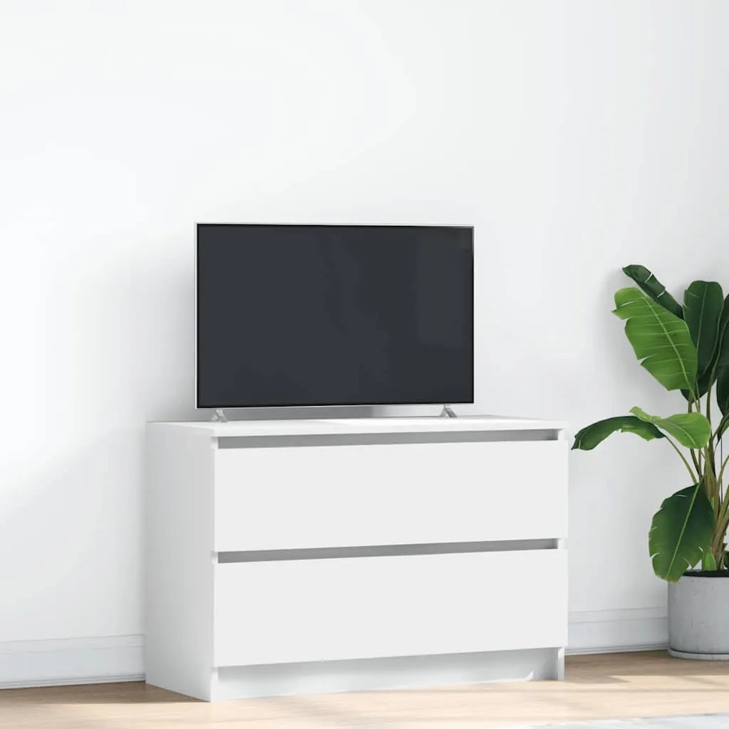 TV skříňka bílá 80x35x54 cm kompozitní dřevo