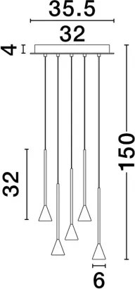 Závěsné LED svítidlo NOVA LUCE NET 27W 3000K 9060219 stmívatelné Triac