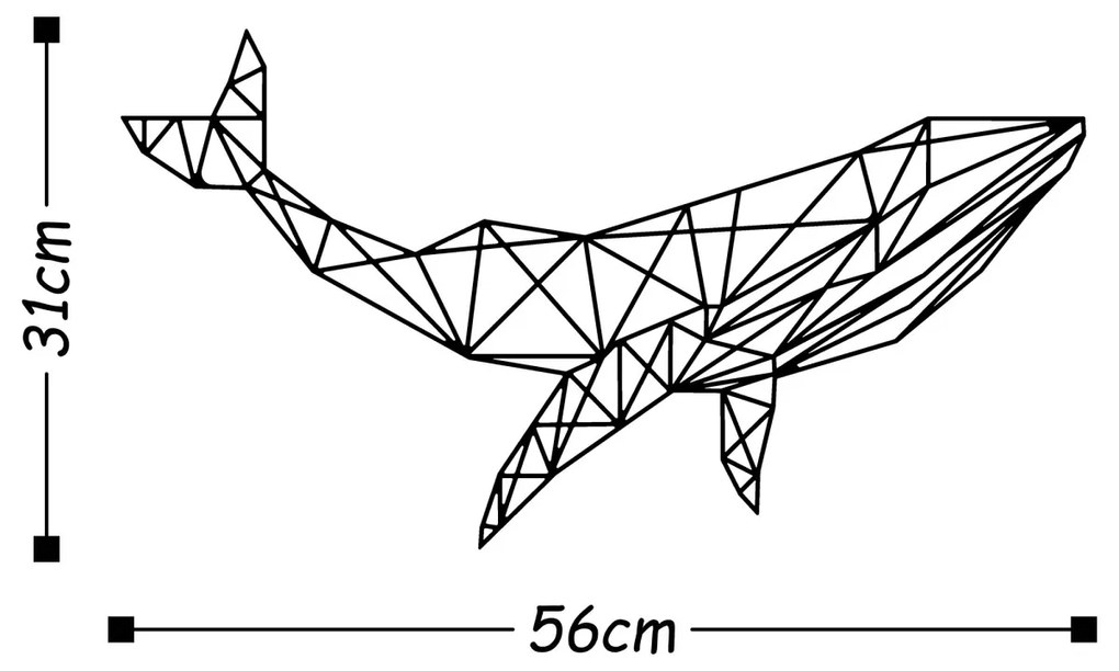 Nástěnná dekorace Whale 1 černá