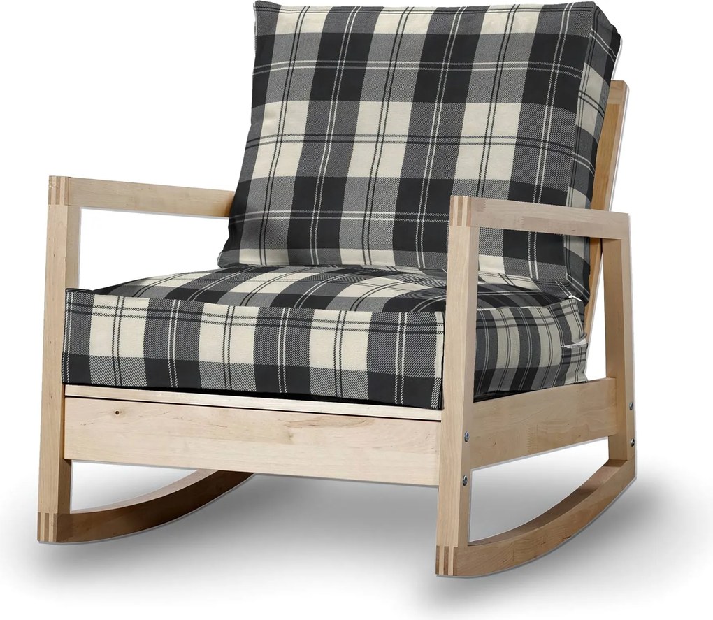 Potah na křeslo IKEA Lillberg barva černá látka pletený vzor, vzorované