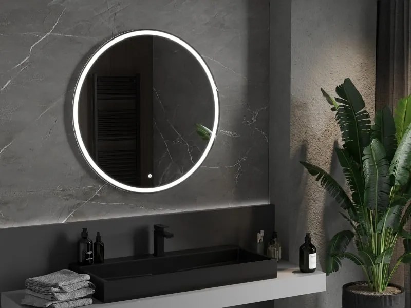 Mexen Gobi koupelnové zrcadlo podsvícené, kulaté 90 cm, LED 6000K, proti zamlžování - 9801-090-090-611-00