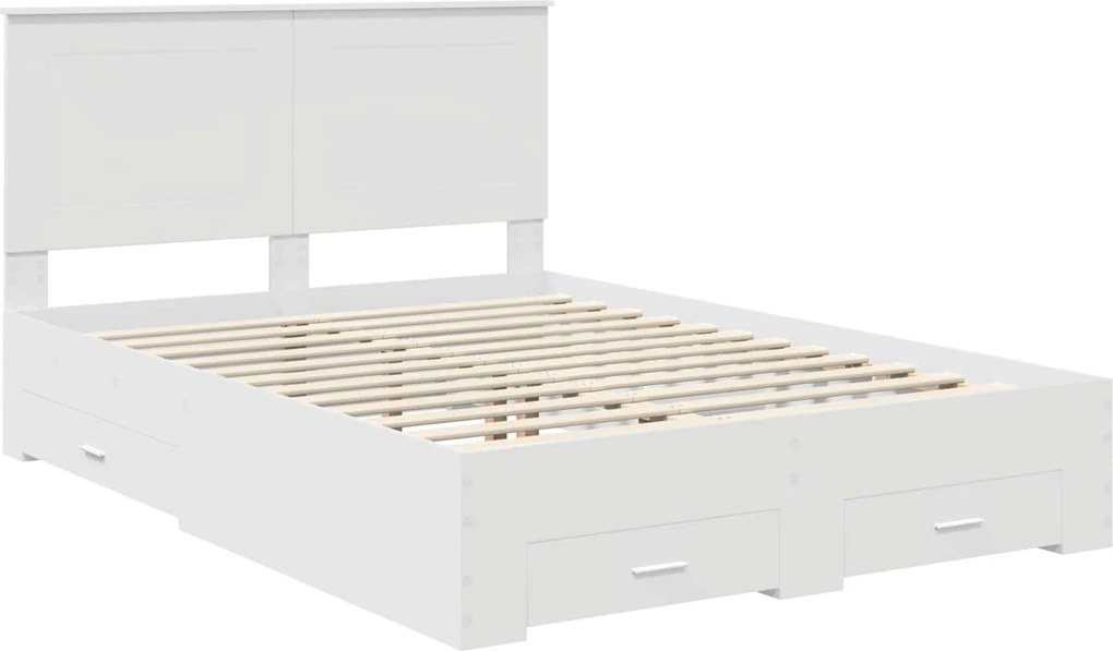 Rám postele se zásuvkou Bílá 140 x 200 cm Kompozitní dřevo 3409649