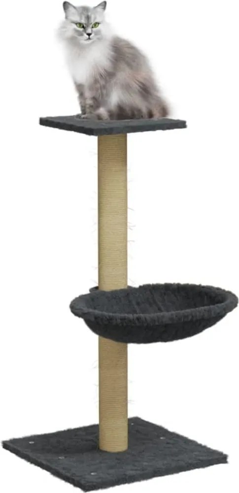 Škrabadlo pro kočky se sisalovým sloupkem tmavě šedé 74 cm 171590