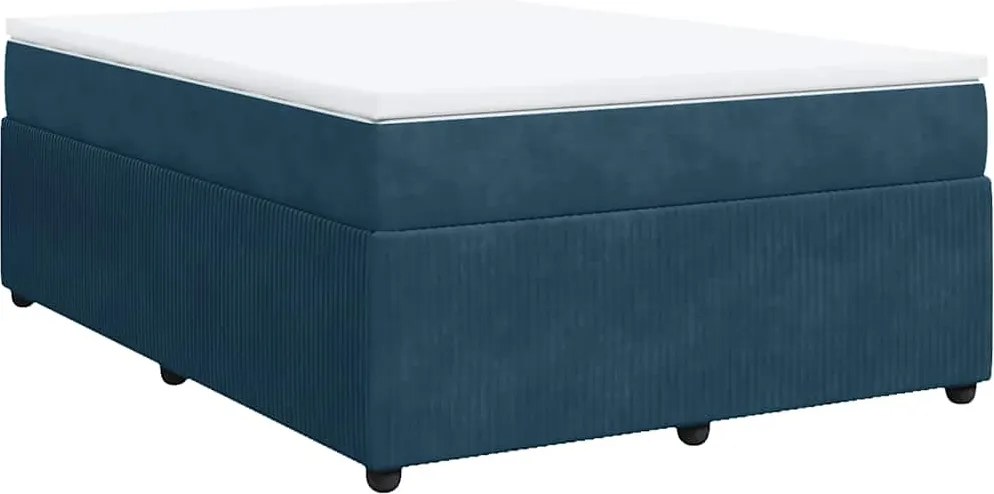 Box spring postel s matrací tmavě modrá 140x190 cm samet 3285642