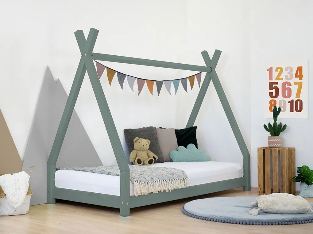 Benlemi Dětská domečková postel NAKANA Barva: Světle modrá, Rozměr: 90 x 200 cm
