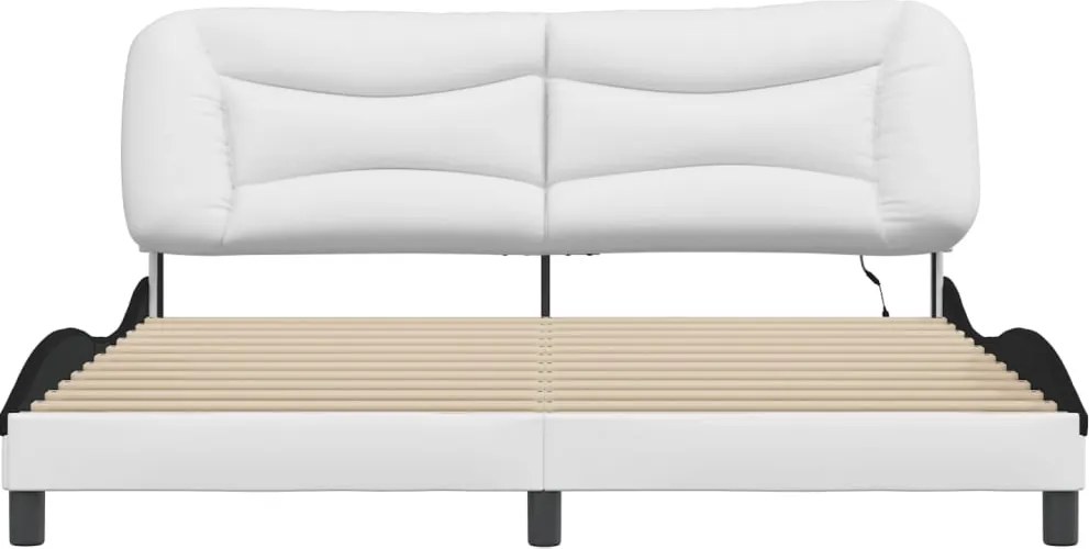 Rám postele s LED bez matrace Hvar bílý a černý 180x200 cm 3213954