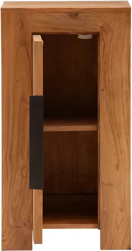furniture-nabytek.cz - Koupelnová sada Osvaro akácie - Černé kovové úchytky
