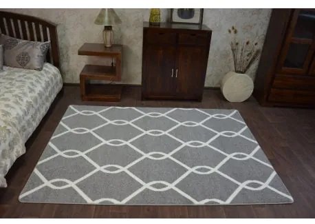 koberec SKETCH F934 Mříž, šedá, krém velikost 240x330 cm | krásné koberce cz