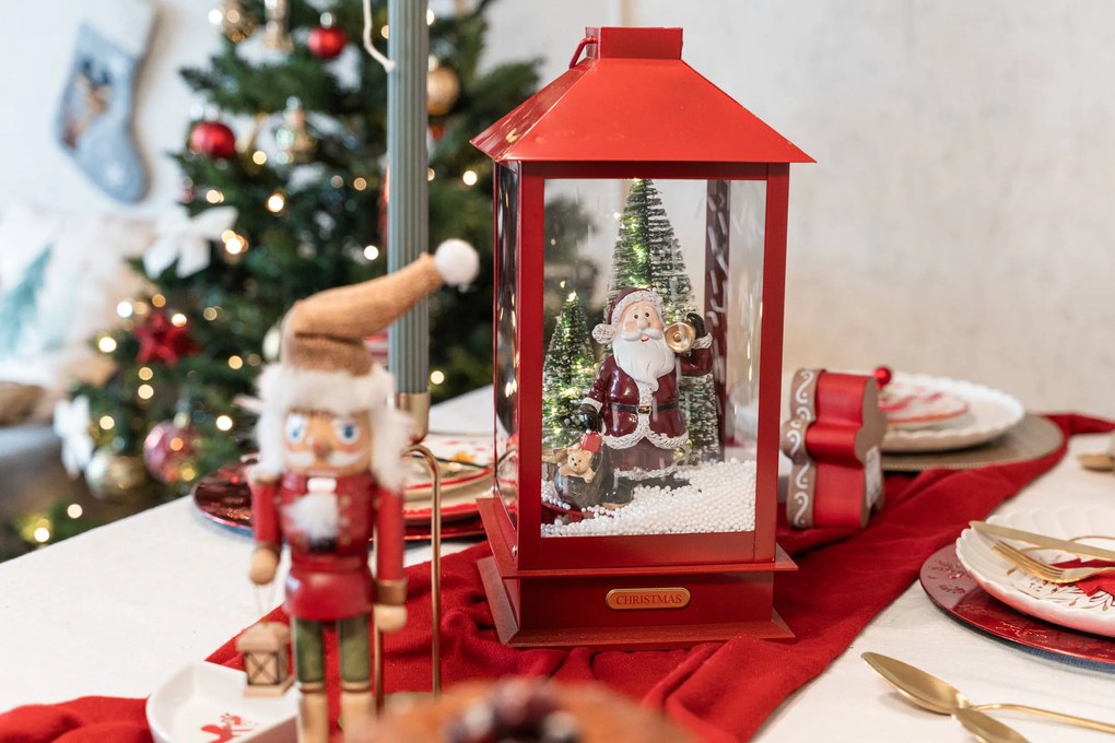 Lucerna Santa Claus, LED podsvíceni, 38 cm