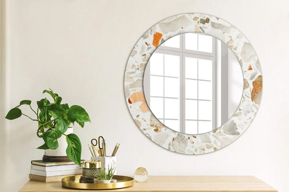 Kulaté zrcadlo tištěný rám Lastrické pozadí fi 50 cm