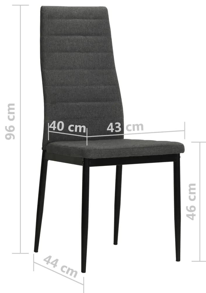 Jídelní židle 2 ks tmavě šedé textil - Default Title