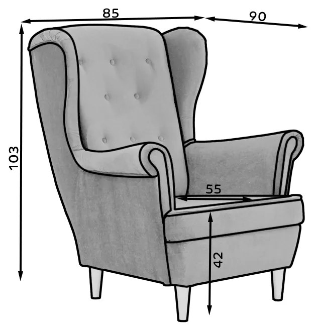 Křeslo Aros 1F Materiál / Dekor: Kronos 29