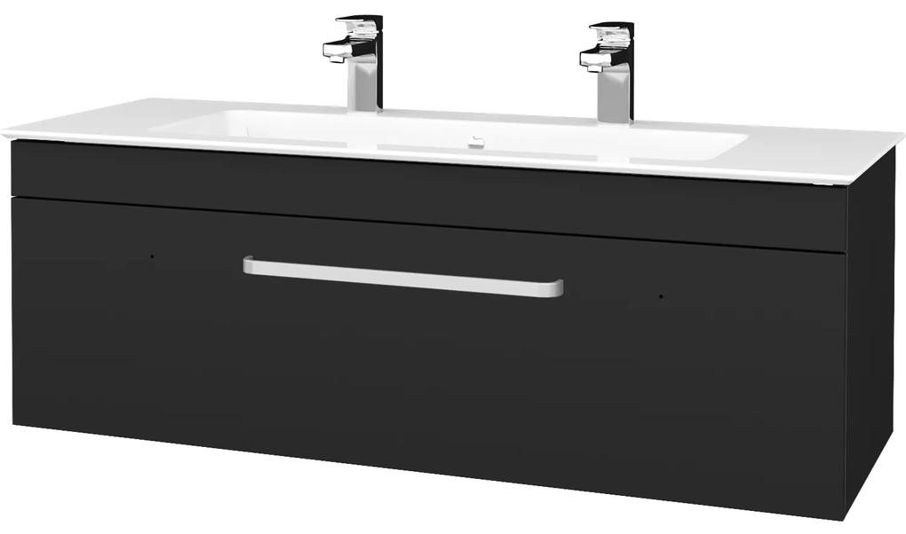 Dřevojas Koupelnová skříň ASTON SZZ 120 Varianta: N01 Bílá lesk / Úchytka T06 / D06 Ořech