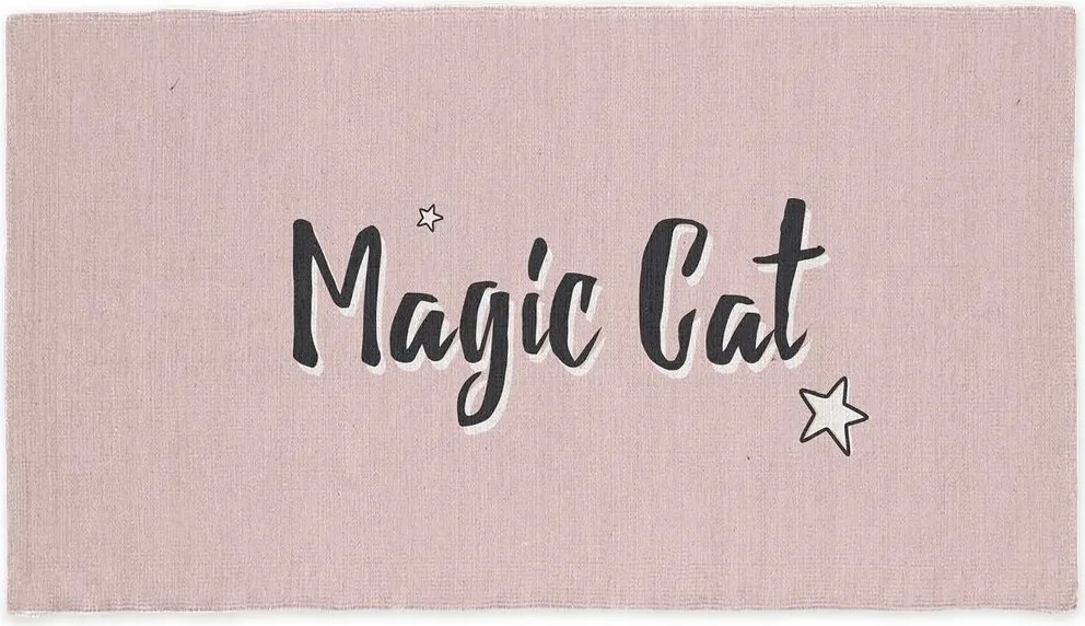TODAY KIDS bavlněný koberec Magic Cat pink 60x120 cm