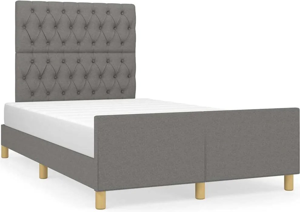 Rám postele bez matrace tmavě šedá 120 x 200 cm textil 3125285