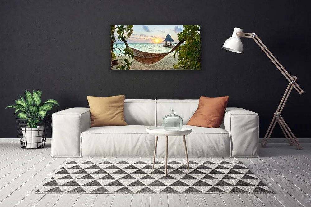 Obraz na plátně Pláž Hamaka Moře Krajina 120x60 cm