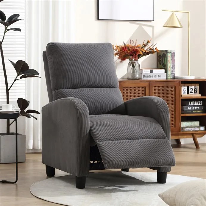 Relaxační křeslo, béžová, manšestrová látka, TV-4011 BGE2 Barva: šedá
