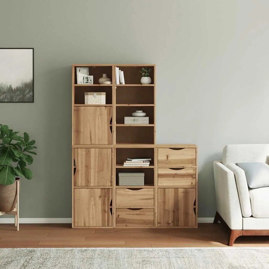Boční skříňky 5 ks "ODDA" 40x24x79 cm Borovicový masiv 3365358
