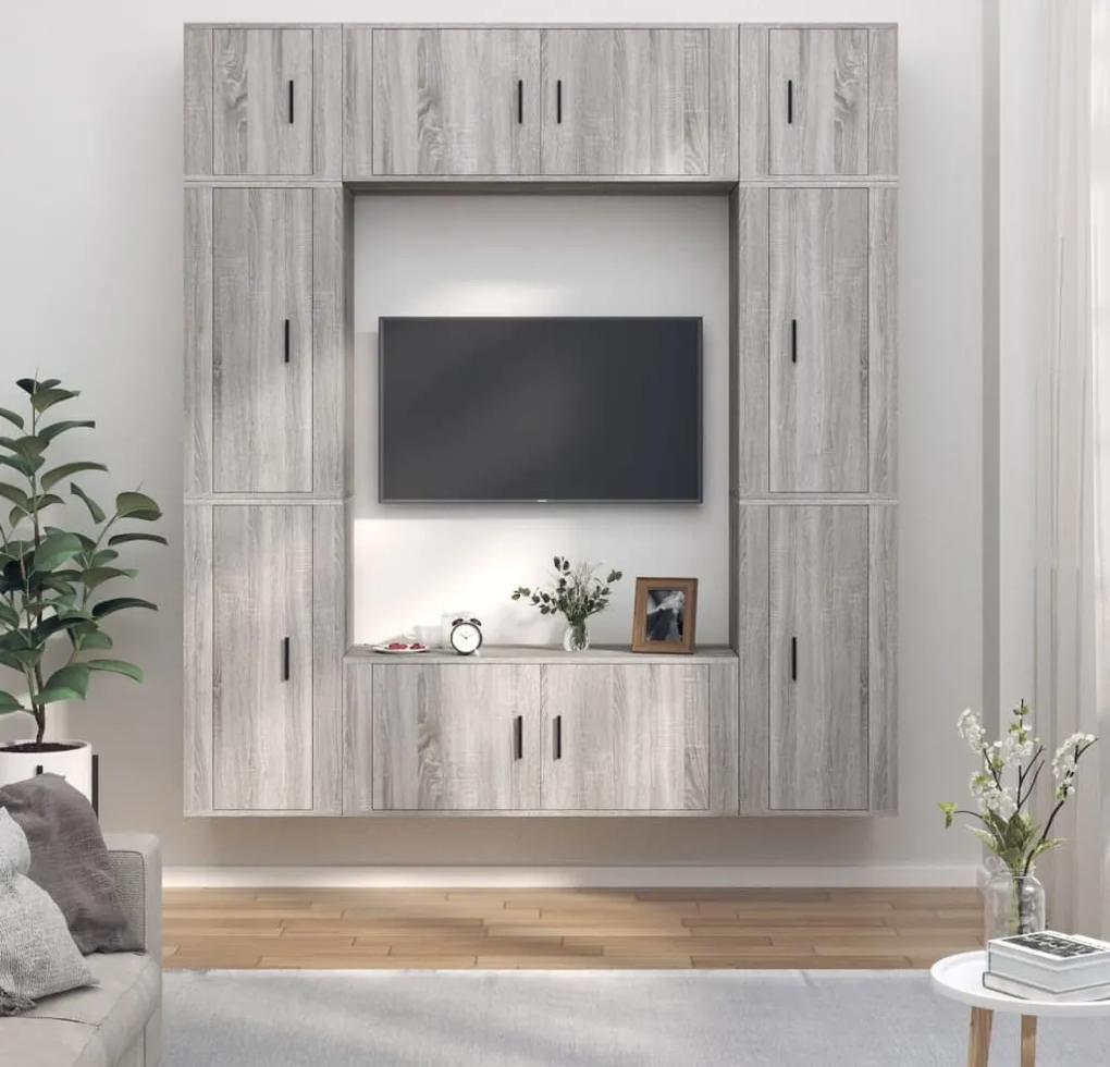 vidaXL 8dílný set TV skříněk kompozitní dřevo [3188641] Barva: Betonová šedá