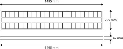 Svítidlo PROLUMIA LED Pro-Office 1495x295 obdélníkové přisazené max.45W 3000-3500-4000K Ra80 40011170