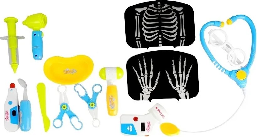 LEAN Toys Dětský lékařský vozík s příslušenstvím 22 prvků