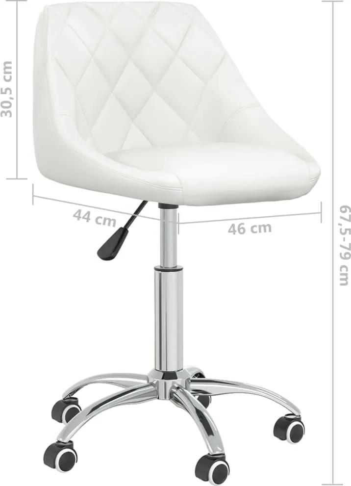 vidaXL Otočná jídelní židle umělá kůže [3088685] Barva: Bílá