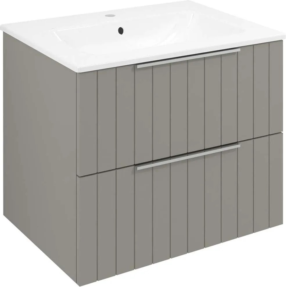 Sapho Cirasa - Umyvadlová skříňka Strip 59x52x46 cm, 2x zásuvka, agila CR611-4343S