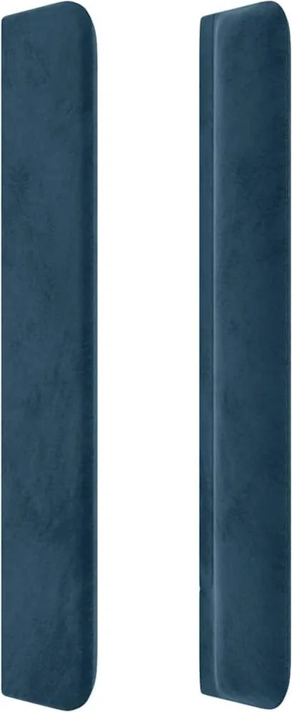 Čelo postele typu ušák tmavě modrá 83x16x118/128 cm samet 3119614