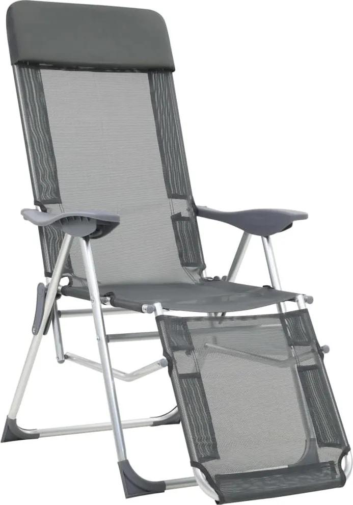 vidaXL Skládací kempingové židle s podnožkami 2 ks textilen [360145] Barva: krémová