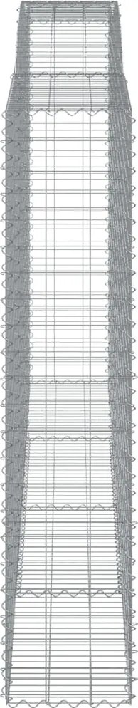 Klenutý gabionový koš 400 x 50 x 220/240 cm pozinkované železo 153541