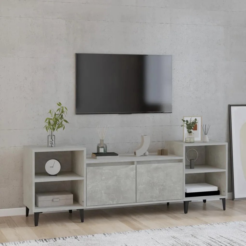 TV skříňka betonově šedá 160x35x55 cm kompozitní dřevo